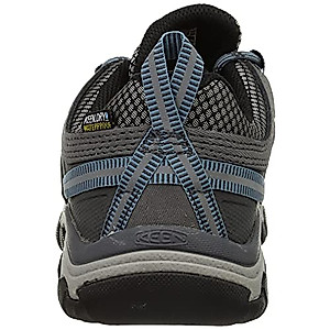 KEEN Women's Targhee 3 Low Height Waterproof Hiking Shoes, Magnet/Atlantic Blue, 7.5