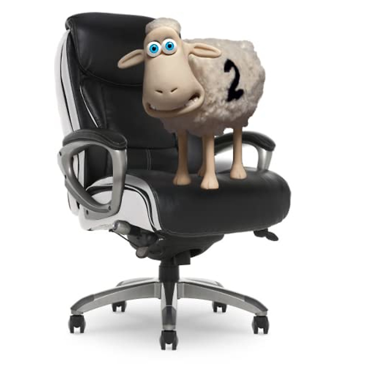 Serta Executive Office Smart Layers Technology Leather and Mesh Ergonomic Computer Chair with Contoured Lumbar and ComfortCoils, Black & White