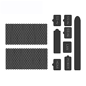 Dust Plugs Filter Set for Xbox Series X - Silicone Anti-dust Dirt Proof Prevent Cover Case Mesh Filter Kit Compatible with Xbox Series X Console Accessories(Black)