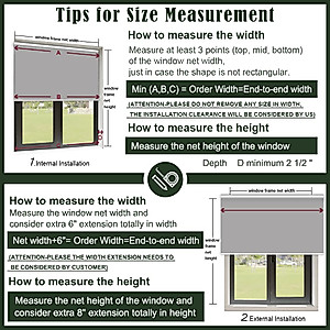 Motorized Blinds with Remote (23-95 inches) Window Roller Shade Wireless Rechargeable Motor Popular Sunshine Fabric for Office and Home Customize Size (Full Blackout Grey)