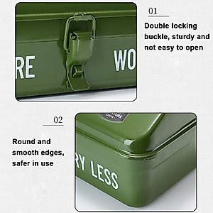 FAPAO Outdoor Tools Storage Box Portable Camping Picnic Hand Box Metal Tools Storage Box with Handle Sundries Storage Box