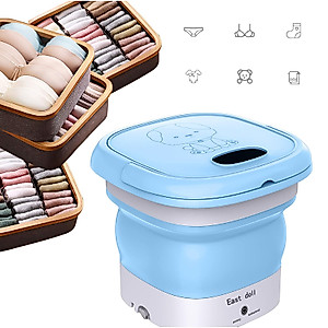 East doll Portable Washing and Drying Machine for Baby Clothes, Underwear or Small Items, Suitable for Apartment, Laundry, Camping, RV, Travel (110V-240V) - Best Gift Choice, Blue