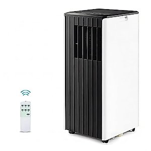 DENBIG Portable Air Conditioner for Room up to 350 sq.ft, 8,000 BTU A/C Unit with Dehumidifier and Cooling Fan with 2 Speeds, 24-Hour Timer, Sleep Mode, Remote Control, Window Installation Kit