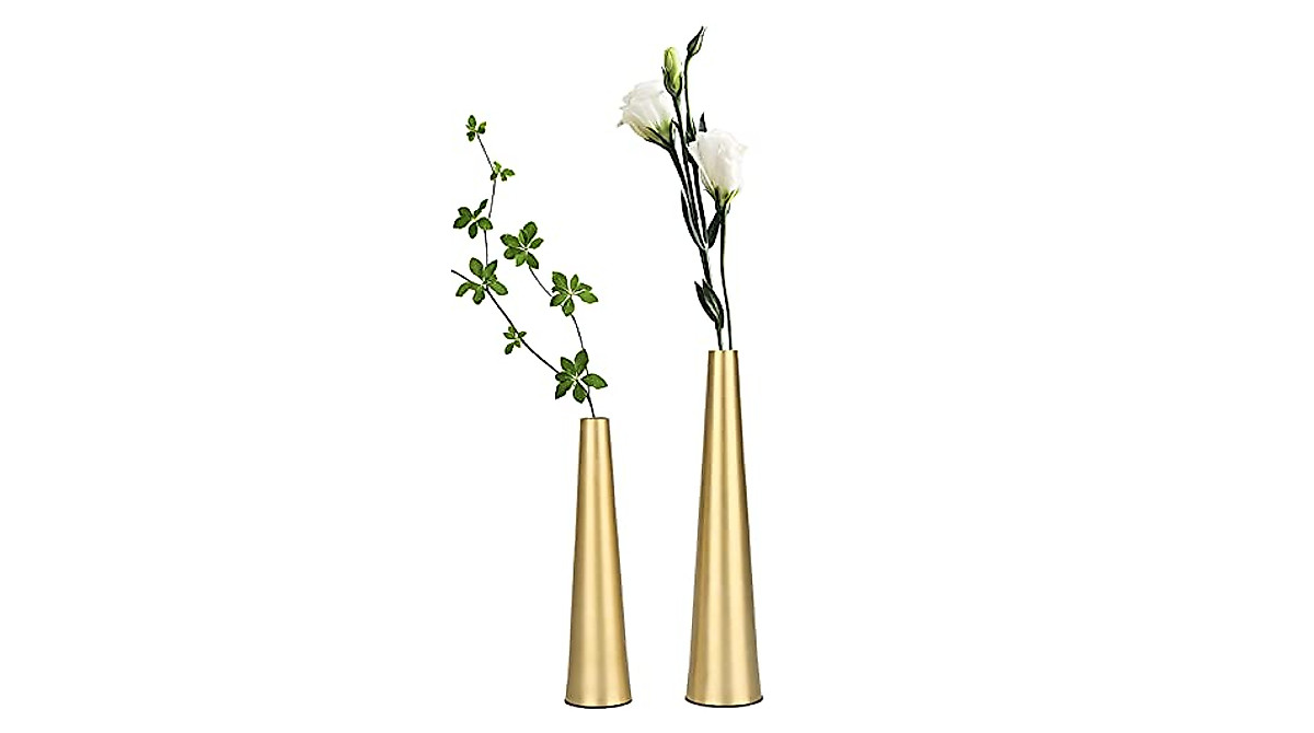 Vixdonos Gold Metal Vase Set - Elegant Home Decor