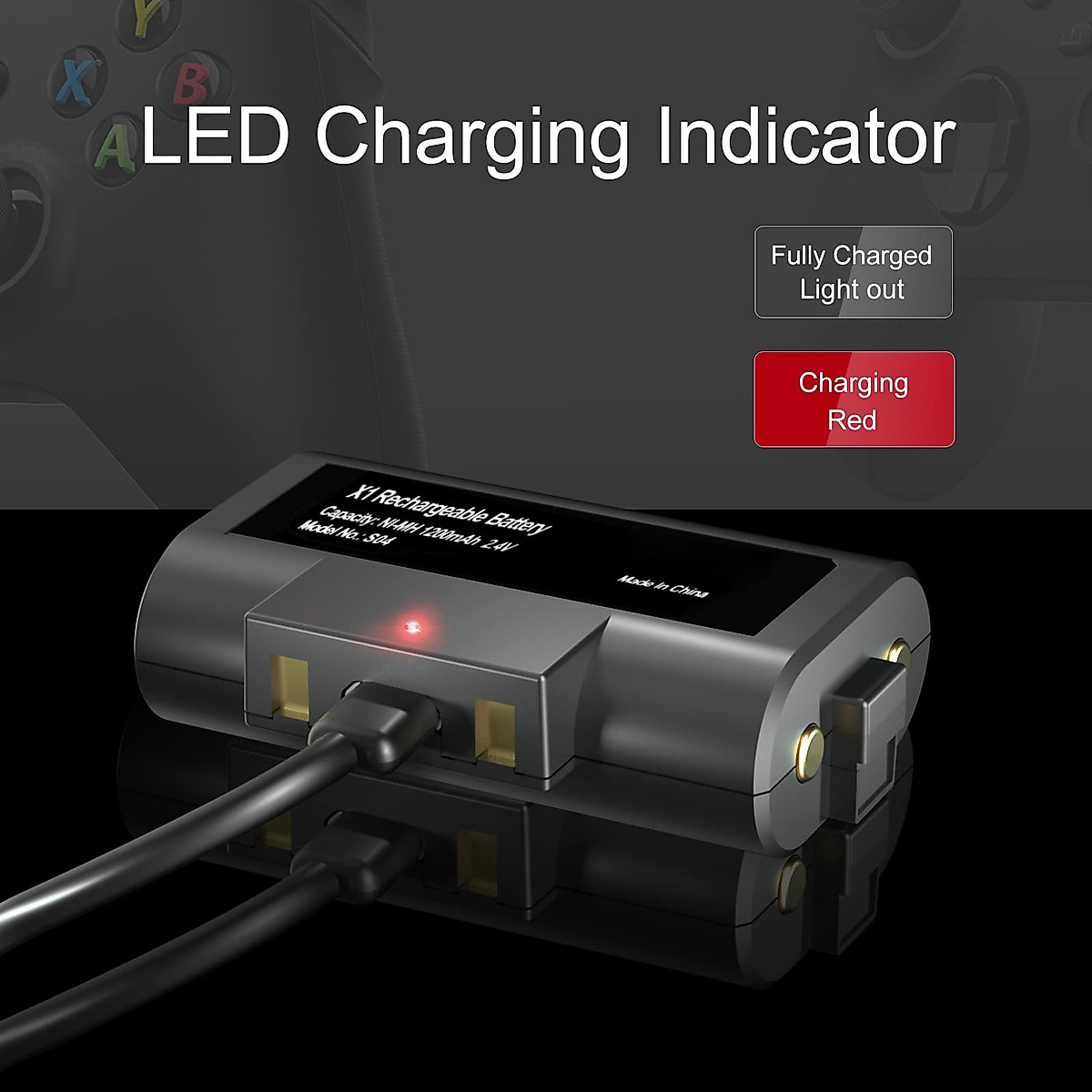 Noiposi Rechargeable Battery Packs for Xbox One/Xbox Series X|S, 2 X 1200mAh Xbox one Controller Battery Packs with 4 Battery Covers (2X1200Mah)