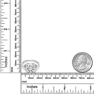 925 Sterling Silver Forever Classic Moissanite from Charles & Colvard Engagement Ring For Women (5.29 Cttw, Cushion 10MM, Available in size 5, 6, 7, 8, 9)