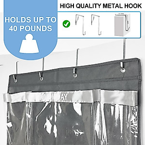VERONLY Weekly Hanging Closet Organizer for Kids,Day of Week Kids Clothes Organizer,School Clothing Storage Monday to Friday Hanging Closet Organizer Shelves for Bedroom,Bathroom,Dorm (Grey)
