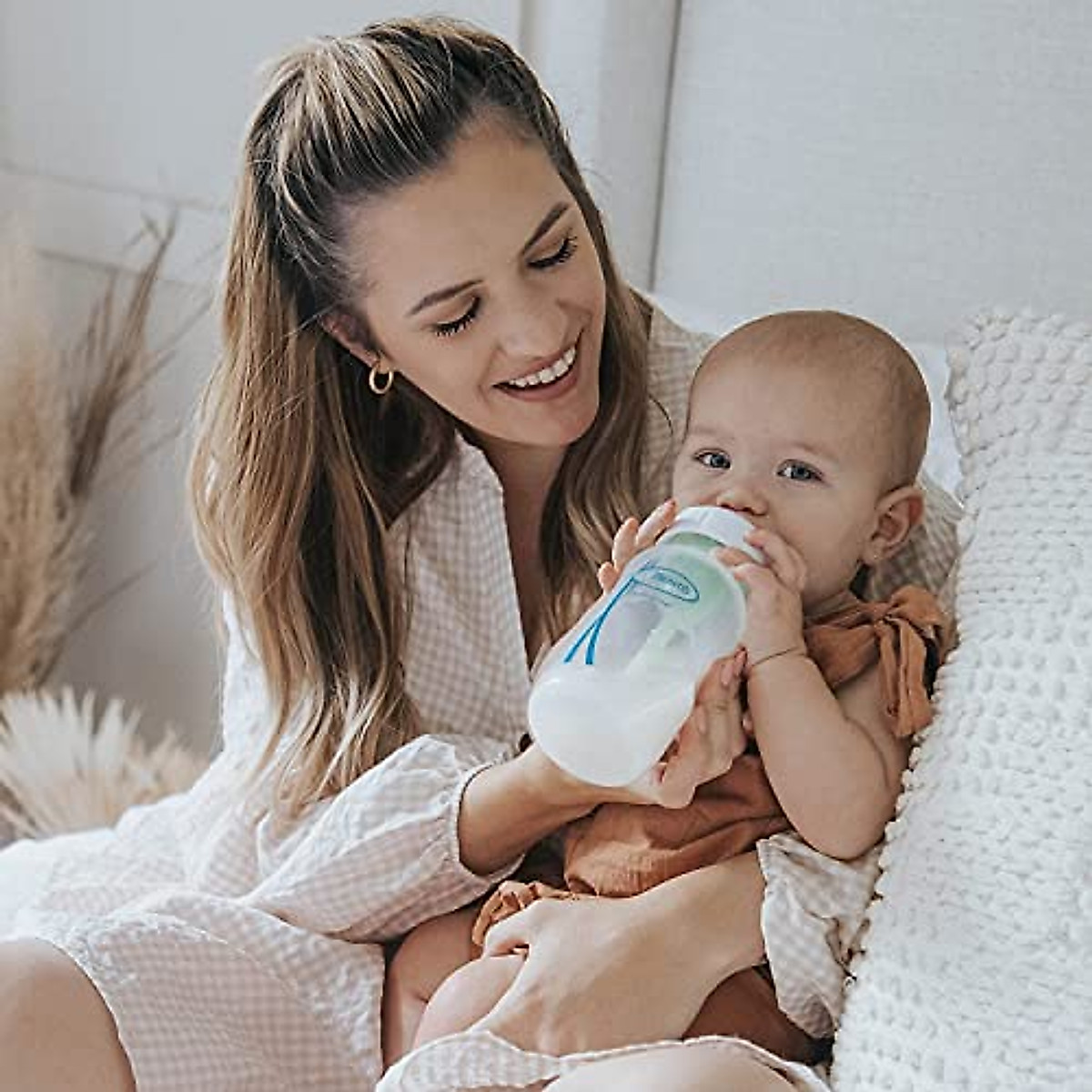 Dr. Brown's Options+ Wide-Neck Anti-Colic Baby Bottle - 9oz - 4pk and Options+ Wide-Neck Baby Bottle Nipple, Level 2 (3 Months+), 6 Count