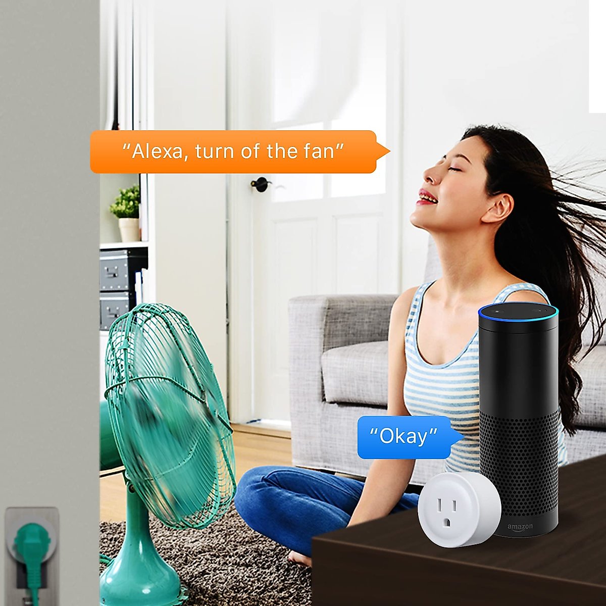 Smart Plug 4 Packs with Energy Monitor 16A - Smart Outlet 2.4Ghz Wi-Fi Plug Compatible with Alexa&Google Home Assistant - Remote Control Plugs with Timer Function, Hands-Free.