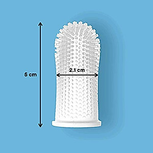 Jasper Dog Toothbrush, 360º Finger Toothbrush Kit, Ergonomic Design, Full Surround Bristles for Easy Teeth Cleaning, Dental Care for Puppies, Cats and Small Pets, Blue 2-Pack