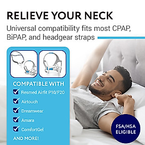 Impresa CPAP Neck Pad Cushions - Universal Headgear/Mask Head Strap Covers - Compatible with Resmed Airfit P10 / F20, Airtouch, Dreamwear and Many More Models - Reduces Face and Neck Irritation