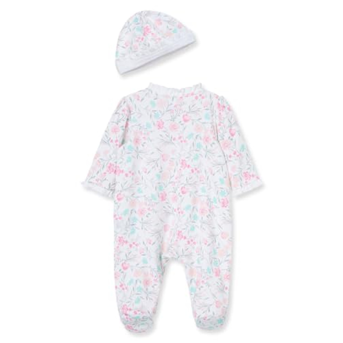 Little Me Baby Clothes & Outfits - Girls One Piece Hat & Footed Sleeper Pajamas - Newborn, Watercolor
