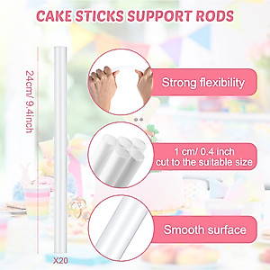 98 Pieces Cake Tier Stacking Kit Sturdy Round Cake Boards 6 Inch, 8 Inch, 10 Inch with Parchment Paper Round and Plastic Cake Dowel Rods for Tiered Cakes for Wedding Birthday Party