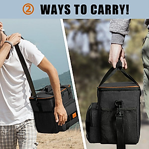 BLUEFATTY Small Cooler Bags 14L Soft Sided Cooler Leakproof Large Insulated Lunch Box Cooler Collapsible Beach Cooler Camping Cooler for Picnics, Road Trips, Kayaking and Grocery Shopping(Black)