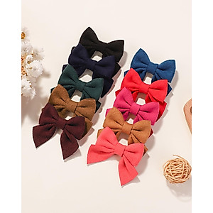 Jollybows 40PCS 2.8" Baby Girls Hair Bows Alligator Clips Woolen Hair Barrettes Hair Accessories for Little Girls Toddlers Teens Kids (1- Light Multi-colored)