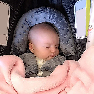 Baby Head Support Cushion, Newborn Baby Pillow Sleep Cushion Body Soft Baby Stroller Support Car Seat Head Baby Head Support and Strap Covers Baby Headrest and Carseat Neck Cover Car Seat Head Hugger