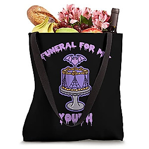 Funny Goth Birthday Funeral For My Youth Gothic Cake Bat Tote Bag