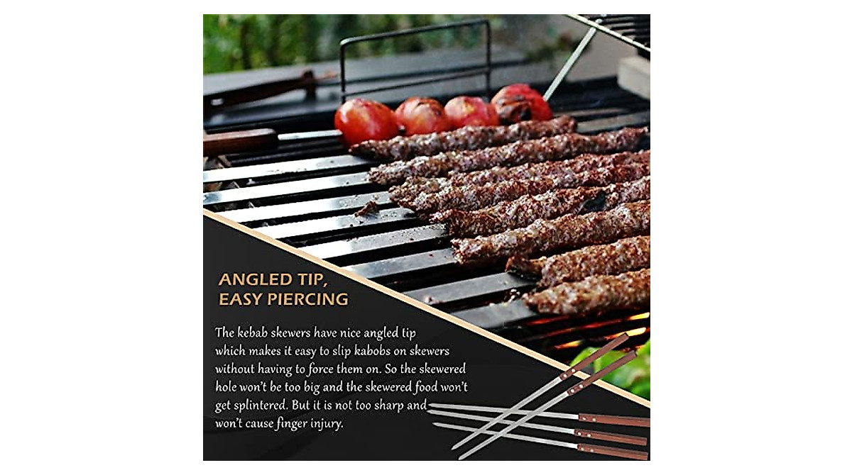 12 Pack Stainless Steel BBQ Skewers for Perfect Grilling