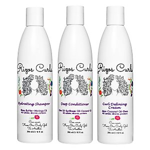 Rizos Curls Trio Bundle, Hydrating Shampoo & Deep Conditioner & Curl Cream Bundle, Gently Cleanse and Hydrate Curly Hair, Style & Define Curls for Frizz Free Volume, For All Curl Patterns 2a - 4c