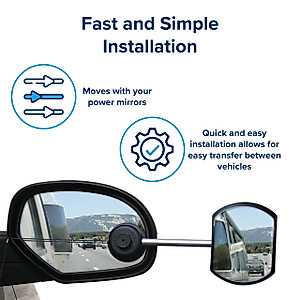 Camco 25668 Convex Tow-N-See Mirror - Passenger Side