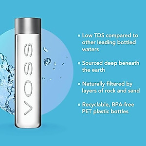 VOSS Premium Still Bottled Natural Water - BPA-Free - High Grade PET - Recyclable Plastic Water Bottles - Pure Drinking Water with Unique & Iconic Bottle Design - 12 Pack