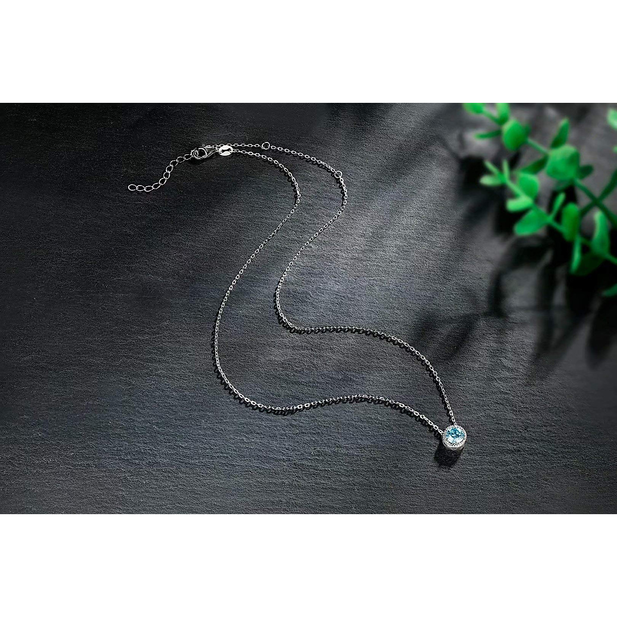 Presentski March Birthstone Necklace for Mom Aquamarine Necklace Mother's Day Gifts for Women Grandmother Necklace