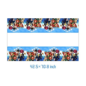 Fuyhiuous 2Pack One Piece Tablecloth Disposable Tablecover One Piece Birthday Party Supplies and Decorations for Kid Boy Baby Shower Rectangle Tables 70"X42"