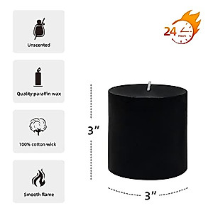 Zest Candle Pillar Candle, 3 by 3-Inch, Black