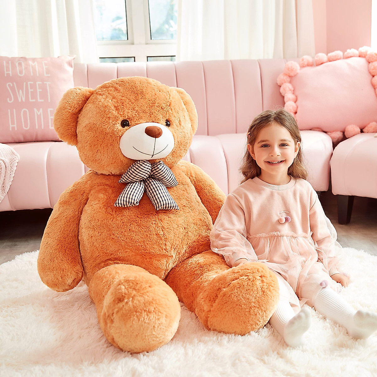 IKASA Giant Teddy Bear Plush Toy Stuffed Animals (Brown, 47 inches)