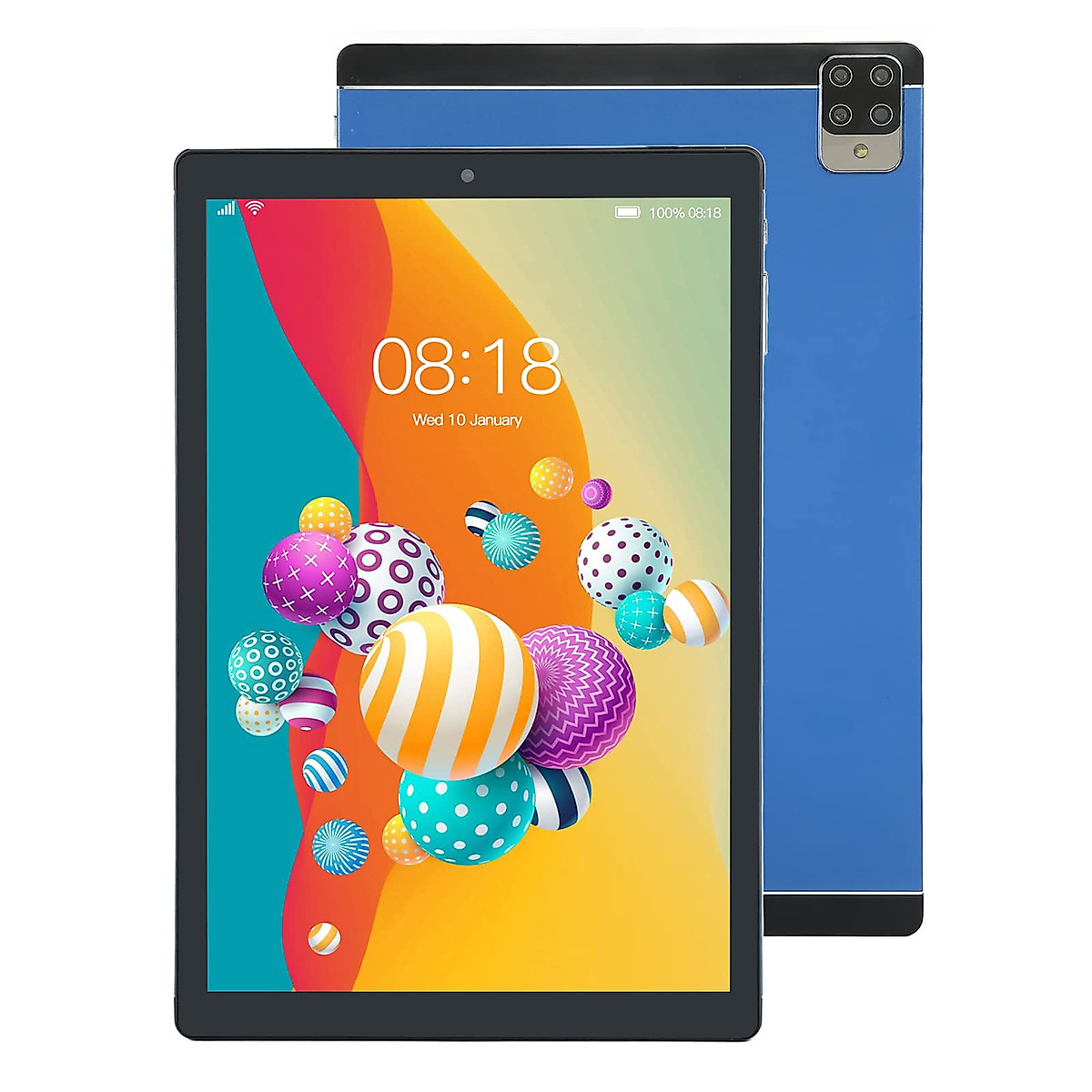 Zerodis 128GB Tablet, 10 Core CPU 5G WiFi 100240V Modern Blue 10.1 Inch HD Music Tablet (US Plug)