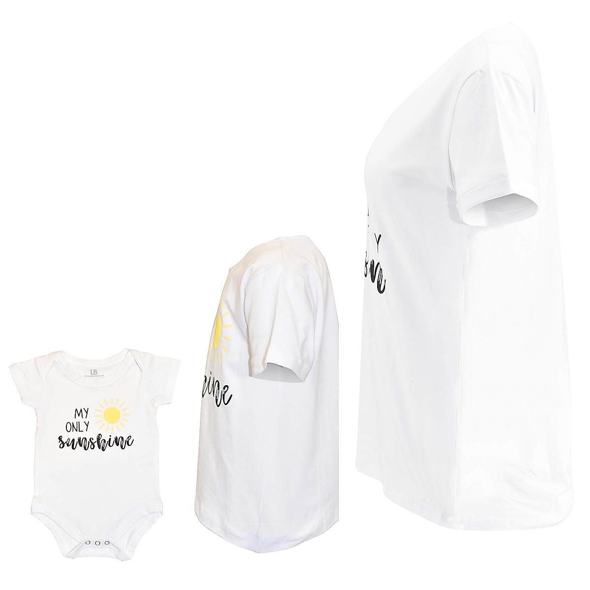 Unique Baby My Sunshine Matching Mommy and Me Outfits Mom Daughter Shirts Mothers Day Outfits Mama Mini Clothing Layette (12M, White)