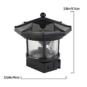 Rotatable Outdoor Solar Powered Light, YeLukk 360 Degree Rotating Miniature Garden Led Light Towers,Waterproof Lighthouse Yard Decor,Metal Lamp for Home/Courtyards/Lawns/Balconies Porch Decor
