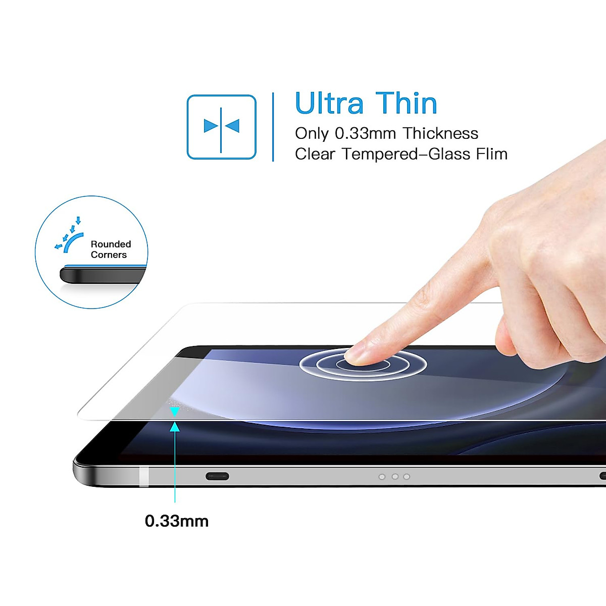 ZtotopCases 2 Pack Screen Protector for Galaxy Tab S10 Plus 12.4''/S9 FE Plus 5G/S9 Plus/S7 FE/S8 Plus/S7 Plus, 9H High Definition/S Pen Compatible Tempered Glass for Samsung Tablet S10+S9 FE+S9+S8+