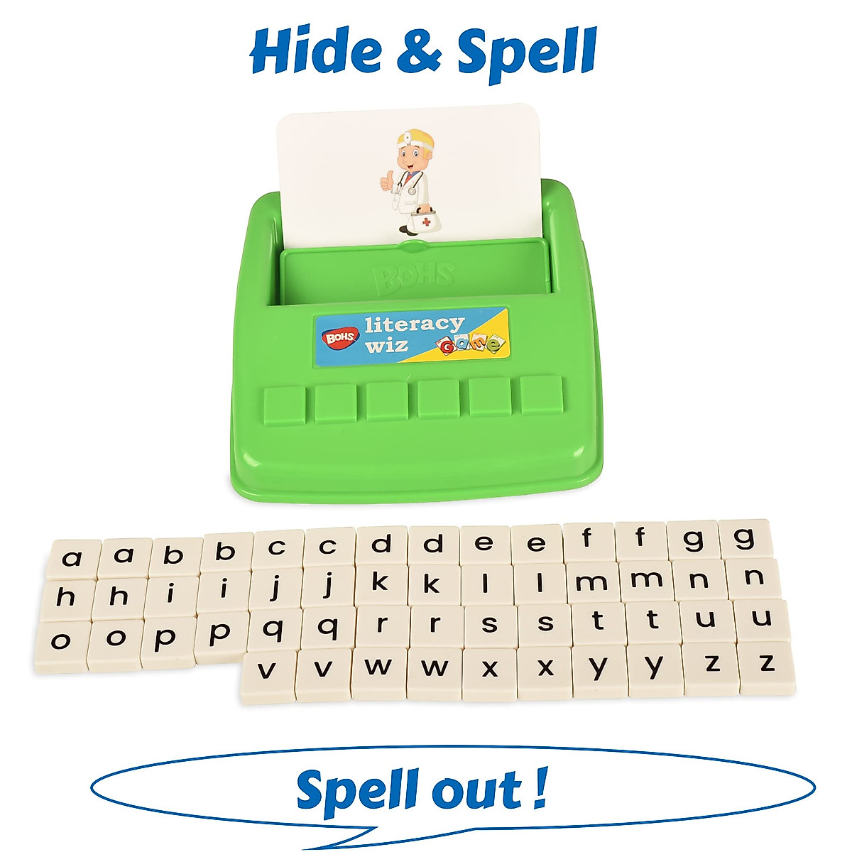 BOHS Spanish and English Literacy Wiz Game - Preschool Language Learning Educational Toys