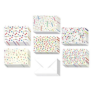 36 Pack All Occasion Assorted Blank Greeting Cards-Rainbow Confetti Designs-Blank Greeting Cards with Envelopes Included 4 x 6 Inches Thank You Cards, Birthday Cards, Graduation Cards,Congratulations