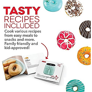 DASH Tasti-Crisp™ Electric Air Fryer Oven Cooker with Temperature Control, Non-Stick Fry Basket, Recipe Guide + Auto Shut Off Feature, 1000-Watt, 2.6Qt, Aqua