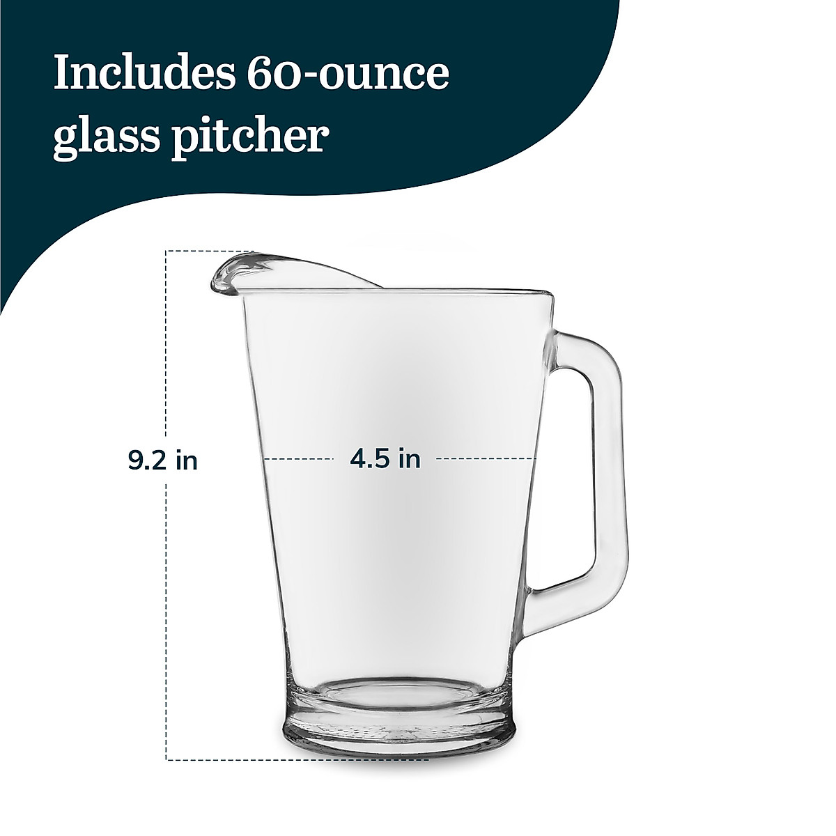 Libbey Glass Pitcher, 60-ounce