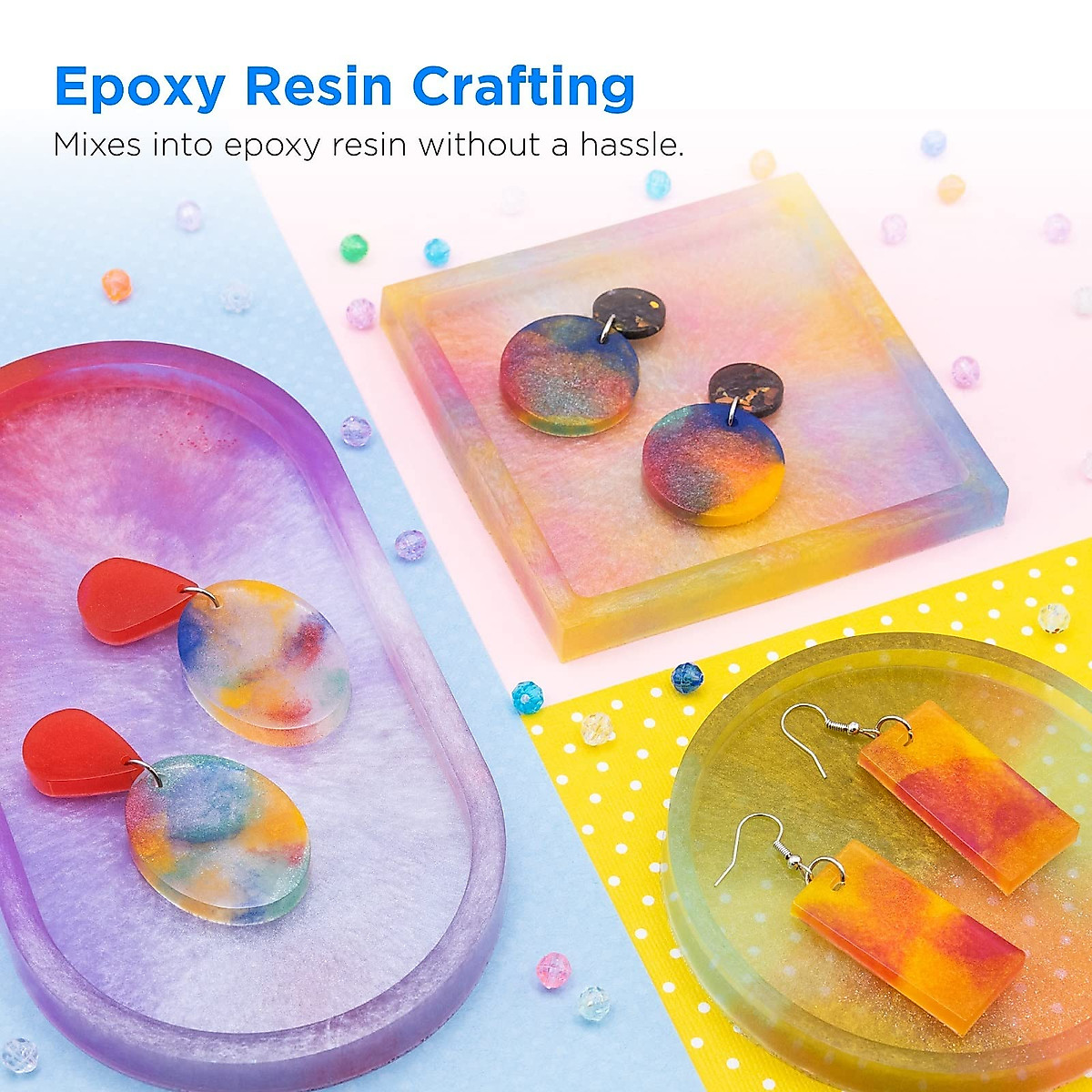 Rolio Mica Powder Epoxy Resin Pigment - Art Set for Resin Epoxy - for Soap Making, Nail Polish Set, Lip Gloss Set, Eye Shadow, Bath Bomb, Slime & Candle Jars - 10g, 24 Jars