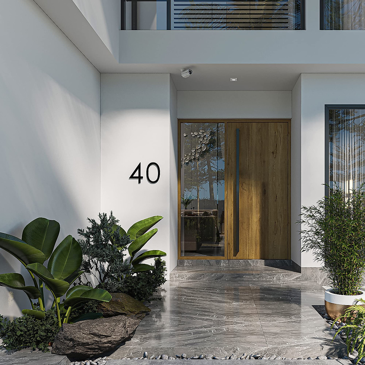 12 Inch Modern Floating House Numbers for Outside | Large Metal House ...
