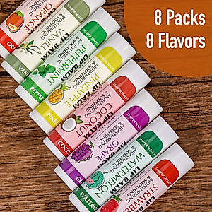 AZEN 8 Pack Lip Balm Stocking, Natural Lip Balm Bulk, Moisturizing Lip Balm for Dry Lips