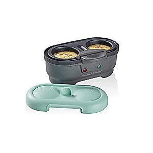 Hamilton Beach Electric Egg Bites Cooker & Poacher with Removable Nonstick Tray Makes 2 in Under 10 Minutes, Teal (25506)