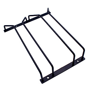 Abcsea 1 Piece Wine Glass Rack Under Cabinet, Stemware Rack Black, Wine Glass Holder, Goblet Wine Rack With Screws, 27cm 2 Rows