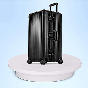 Round Electric Motorized 360 Degree Rotating Display Stand, Round Dining Table Swivel Large Tabletop Serving Plate Transparent Rotating Tray with Silent Bearing Centerpieces