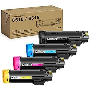 6510 / 6515 Extra High Capacity Toner Cartridge - 106R03480 106R03477 106R03478 106R03479 Compatible Replacement for Xerox Phaser 6510, WorkCentre 6515 Printer Toner 4-Pack (BK/C/M/Y)