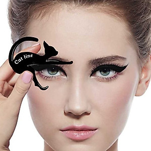 Alayna Eyeliner Stencils for Cat Eye Winged and Smokey Eyeshadow Applicators Shaper Tool Guide Sticker Eyebrow Pencil 10 Different Effects, 4 Pack