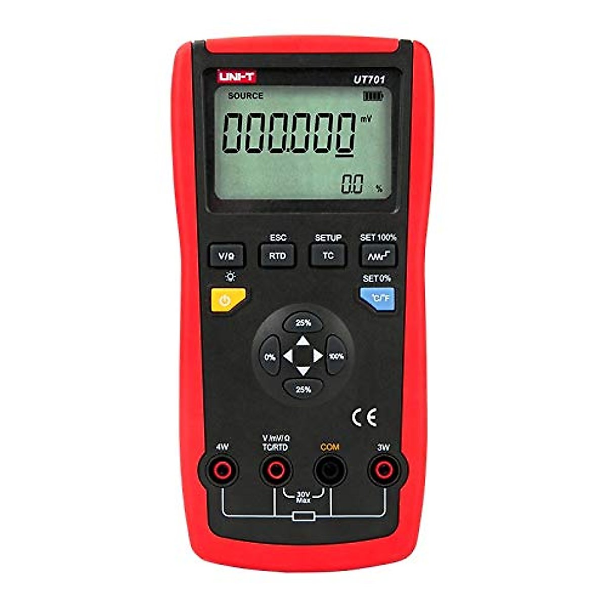 UNI-T Handheld Single Function Temperature Calibrator UT701 Thermocouple Calibrator Type J/K/T/E/R/S/B/N/Wre RTDs C mV Resistance