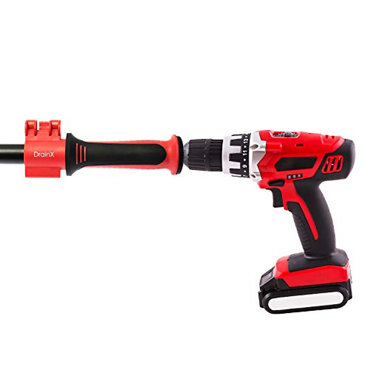 DrainX 6 Foot Toilet Auger | Manual or Drill Powered Closet Auger with Drop Head for T-Junction Pipes, Plastic Angled Guard for Porcelain Protection, Telescopic for Greater Reach