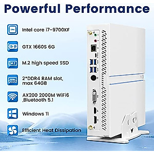 BOESIIPC Mini Gaming PC, Desktop Computer i9-9900KF (Up to 5.0 GHz), GTX1660 Super 6G, 64G DDR4, 1T NVME SSD, 4K, Multi-Screen Display, WiFi6, BT5.0, Gigabit Network, Windows 11 Pro