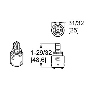 Pfister 9740740 Avalon/Treviso 26/529 Series 25mm Cartridge Sub Assembly
