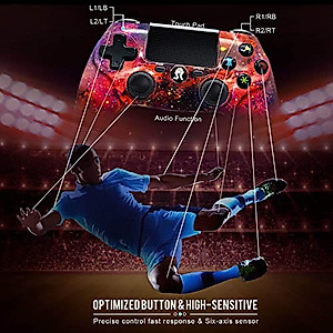 Kujian Wireless Controller for PS4, High Performance Double Shock Game Controller Compatible with Playstation 4/Slim/Pro/PC Gaming Controller with Sensitive Touch Pad, Motion Sensor(Nebula Series)